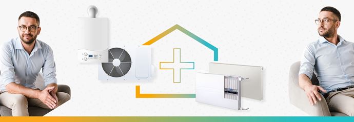 Heat pump with radiators