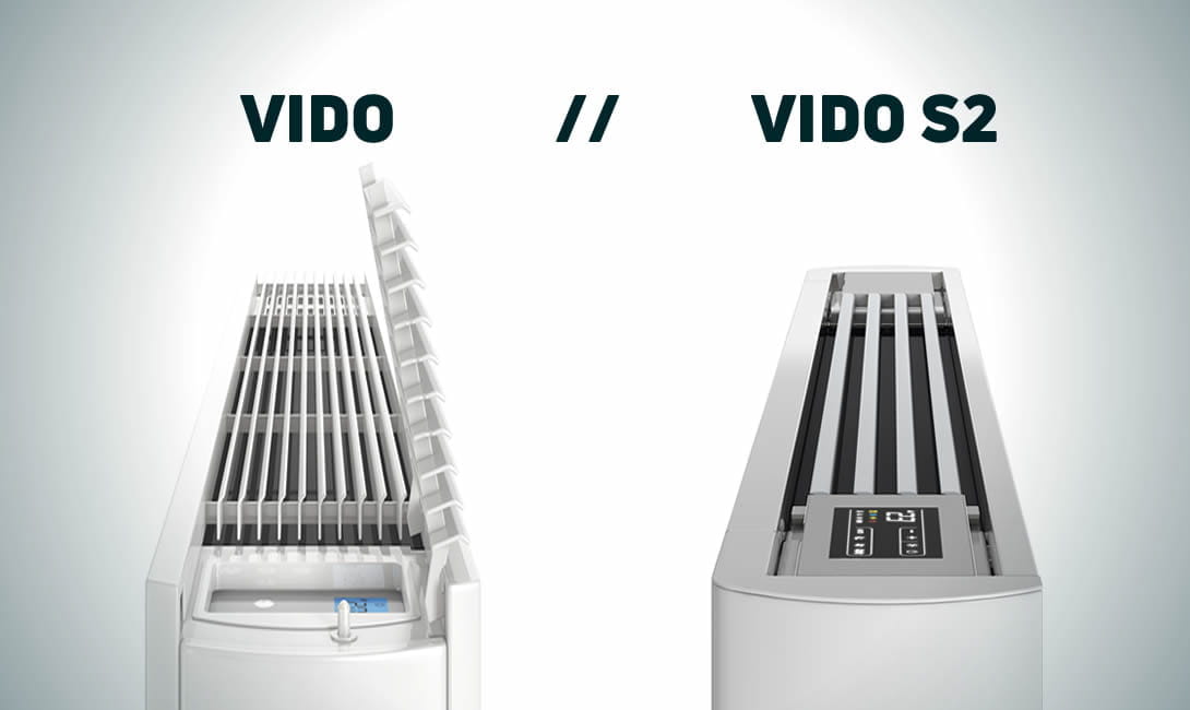 Product comparison: Vido vs iVector S2/Vido S2 fan convectors