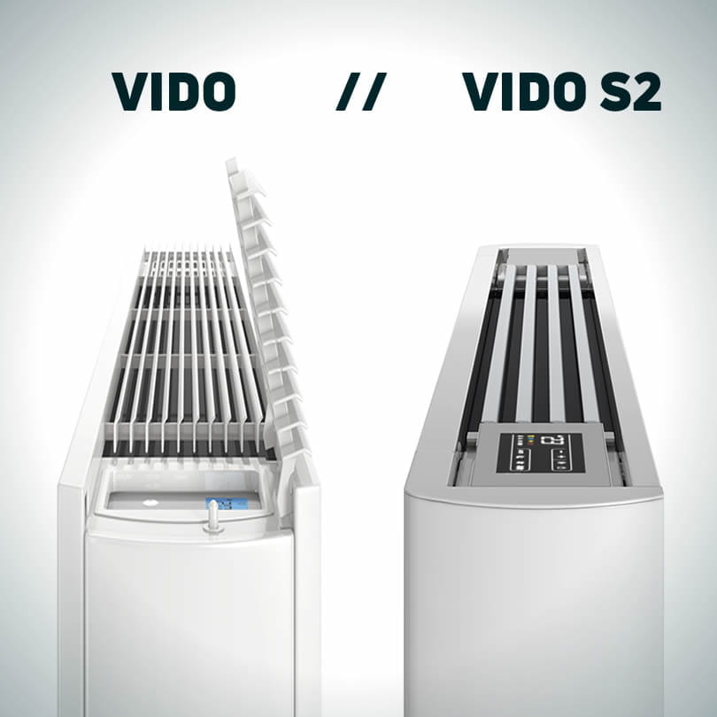 Product comparison: Vido vs iVector S2/Vido S2 fan convectors