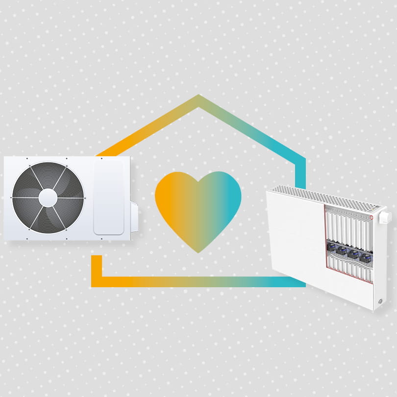 Heat pump with radiators